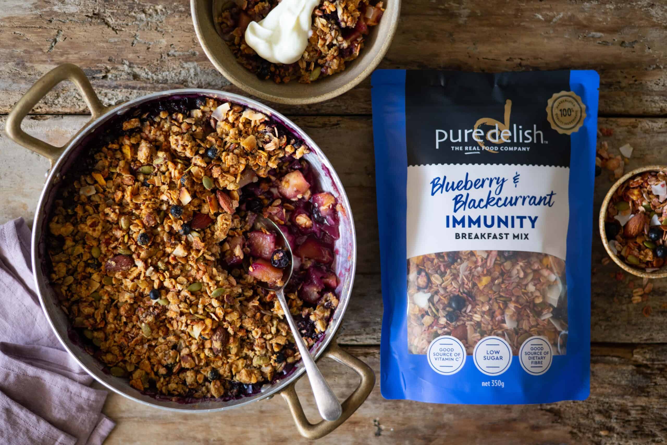 Blueberry & Blackcurrant Breakfast Crumble – Pure Delish Ltd